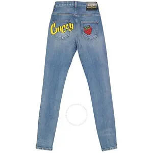 Gucci Logo Patch Skinny Fit Jeans