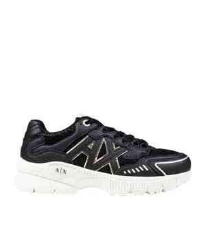 Armani Exchange Logo Detail Lace-up Sneakers - Black