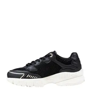 Armani Exchange Logo Detail Lace-up Sneakers - Black