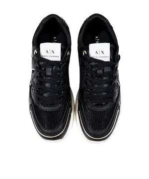 Armani Exchange Logo Detail Lace-up Sneakers - Black