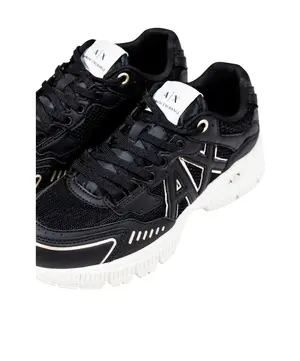 Armani Exchange Logo Detail Lace-up Sneakers - Black