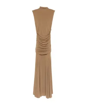 Magda Butrym Sleeveless High Neck Draped Maxi Dress