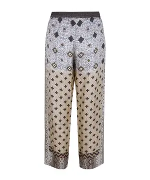 PIERRE-LOUIS MASCIA Printed Wide-leg Trousers - Nude
