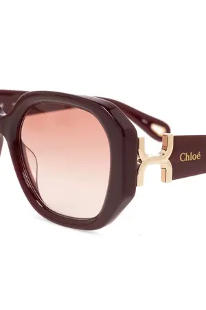 Chloé Rectangular Frame Sunglasses - Pink