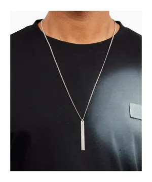 MAISON MARGIELA Numeric Bar Pendant Necklace - Silver