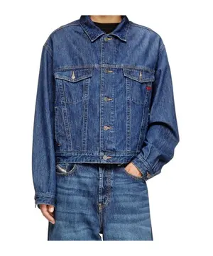 DIESEL® D-ranger Embroidered Denim Trucker Jacket - Medium Blue
