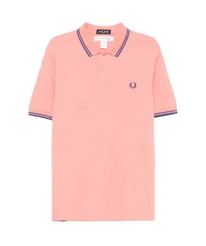 Comme Des Garçons X Fred Perry Logo-embroidered Polo Shirt - Pink