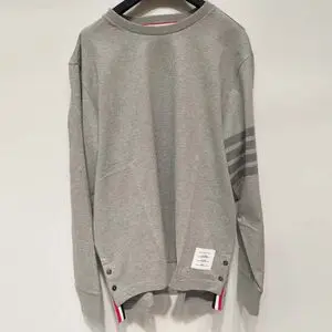 Thom Browne 4-bar Stripe Crewneck Sweatshirt - Light Gray