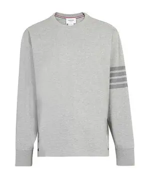 Thom Browne 4-bar Stripe Crewneck Sweatshirt - Light Grey
