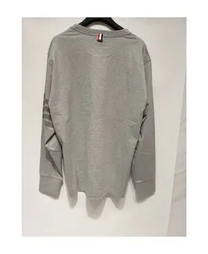 Thom Browne 4-bar Stripe Crewneck Sweatshirt - Light Grey