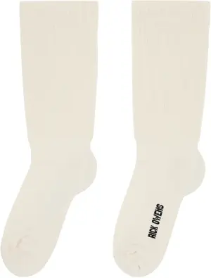Rick Owens Logo Intarsia-knit Mid Calf Socks