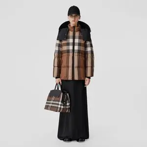 Burberry Vintage Check Hooded Puffer Jacket