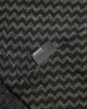Emporio Armani Geometric Print Round Neck Long Sleeve Sweater