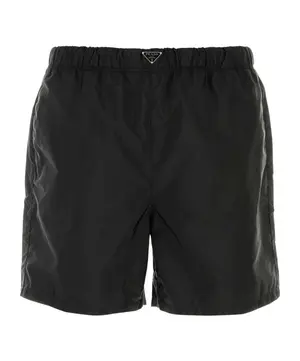 Prada Prada Triangle Logo Swim Shorts Black