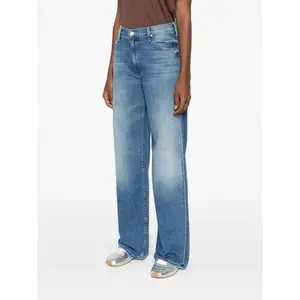 MOTHER The Rerun Zip Sneak Jeans - Blue