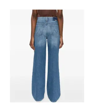MOTHER The Rerun Zip Sneak Jeans - Blue