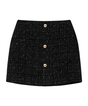 ANINE BING Mateo Tweed Miniskirt With Front Buttons