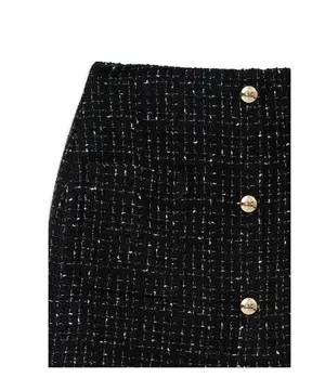 ANINE BING Mateo Tweed Miniskirt With Front Buttons