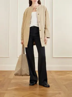 Loulou De Saison Suede Oval Coat - Beige