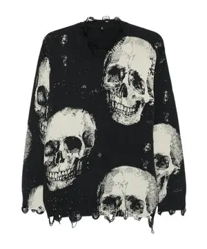 R13 Skull Pattern Pullover