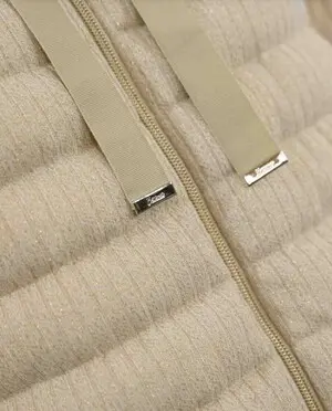 Herno Short Down Jacket With Stand-up Collar And Drawstring Detail - Nude