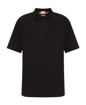 DIESEL® Oval D Short-sleeved Polo Shirt - Black