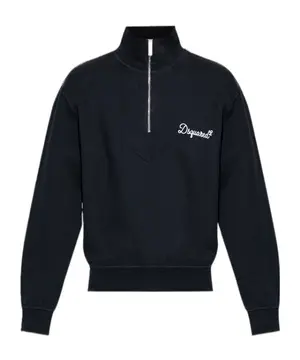 Dsquared2 Half-zip Sweatshirt With Logo Embroidery - Black