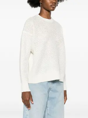 Fabiana Filippi Open-knit Crewneck Jumper - White