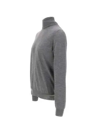 GRAN SASSO Long-sleeved Turtleneck Jumper In Wool-silk Blend - Grey