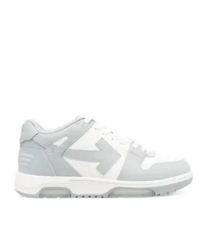 Off-White Round Toe Low Top Casual Lace-up Sneakers - Gray