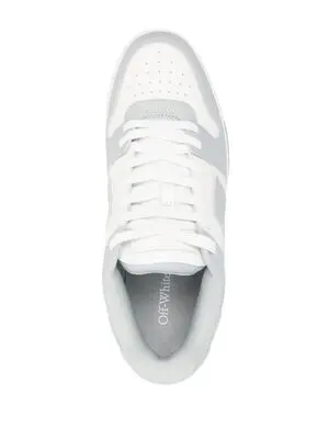 Off-White Round Toe Low Top Casual Lace-up Sneakers - Gray