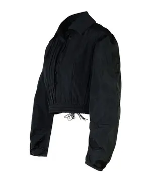 JIL SANDER Long-sleeve Gathered Cropped Blouse
