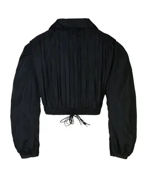 JIL SANDER Long-sleeve Gathered Cropped Blouse