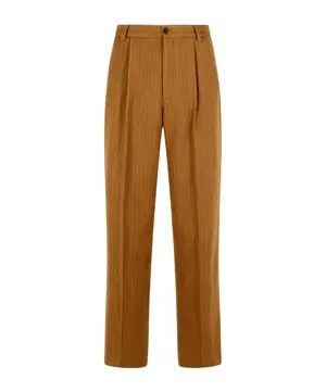 Dries Van Noten Mid-rise Straight Leg Pleated Trousers - Brown