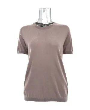 Max Mara Short-sleeved Crew Neck Sweater - Gray