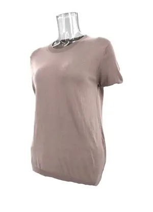 Max Mara Short-sleeved Crew Neck Sweater - Gray