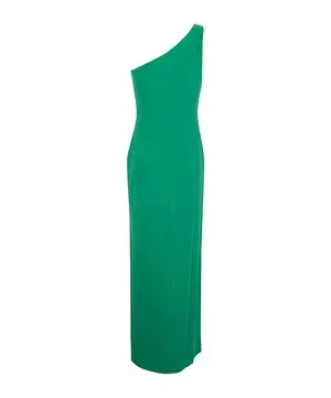 Ralph Lauren One-shoulder Draped Maxi Dress With Side Slit