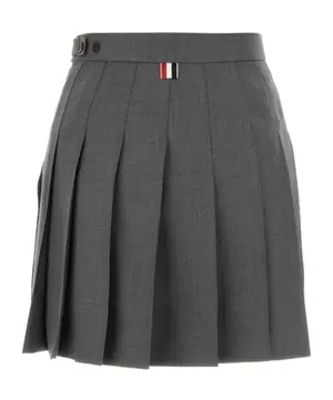 Thom Browne Pleated Mini Skirt - Medium Gray