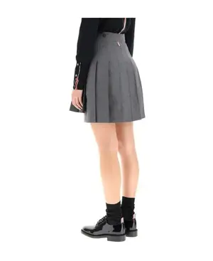 Thom Browne Pleated Mini Skirt - Medium Gray