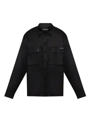 Dolce & Gabbana Dolce Gabbana Oversize Flannel Shirt - Black