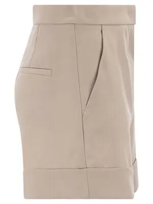 Max Mara High-waisted Turn-up Hem Shorts - Nude
