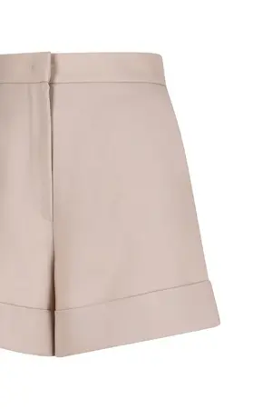 Max Mara High-waisted Turn-up Hem Shorts - Nude