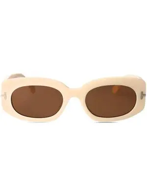 TOM FORD Full Rim Oval Sunglasses - Brown