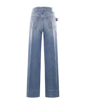 Bottega Veneta Buttoned Wide-leg Jeans - Medium Blue
