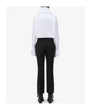Alexander McQueen Kickback Straight-leg Trousers - Black