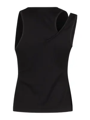 Christopher Esber Asymmetric Ribbed V-neck Tank Top