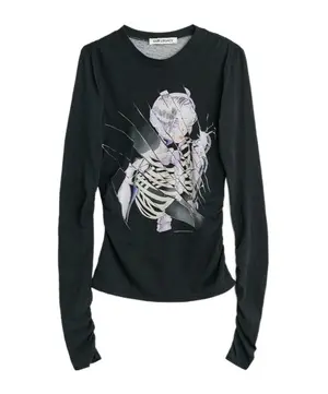 Our Legacy Strain Ruched Long Sleeve T-shirt - Black