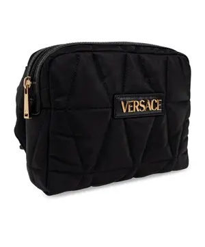 Versace Logo Plaque Quilted Belt Bag