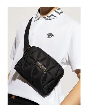 Versace Logo Plaque Quilted Belt Bag