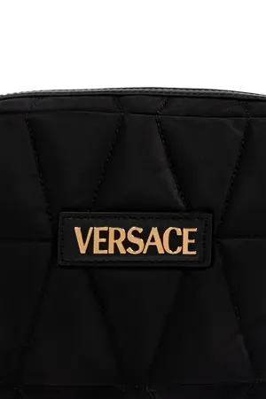 Versace Logo Plaque Quilted Belt Bag
